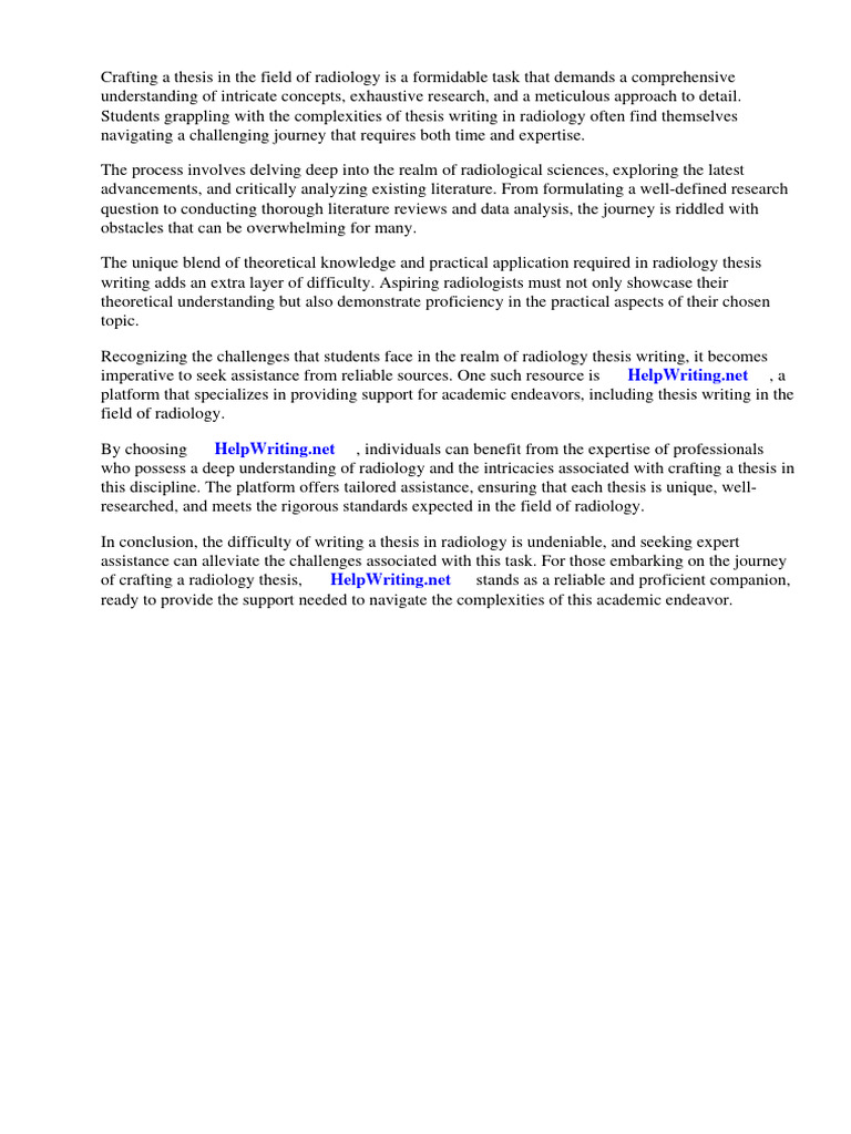 Thesis Radiology | Download Free PDF | Radiology | Medical Imaging