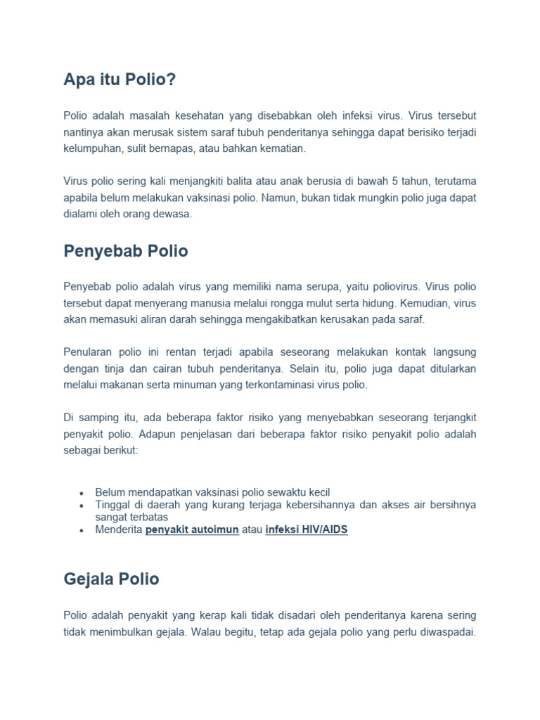Apa itu Polio | PDF