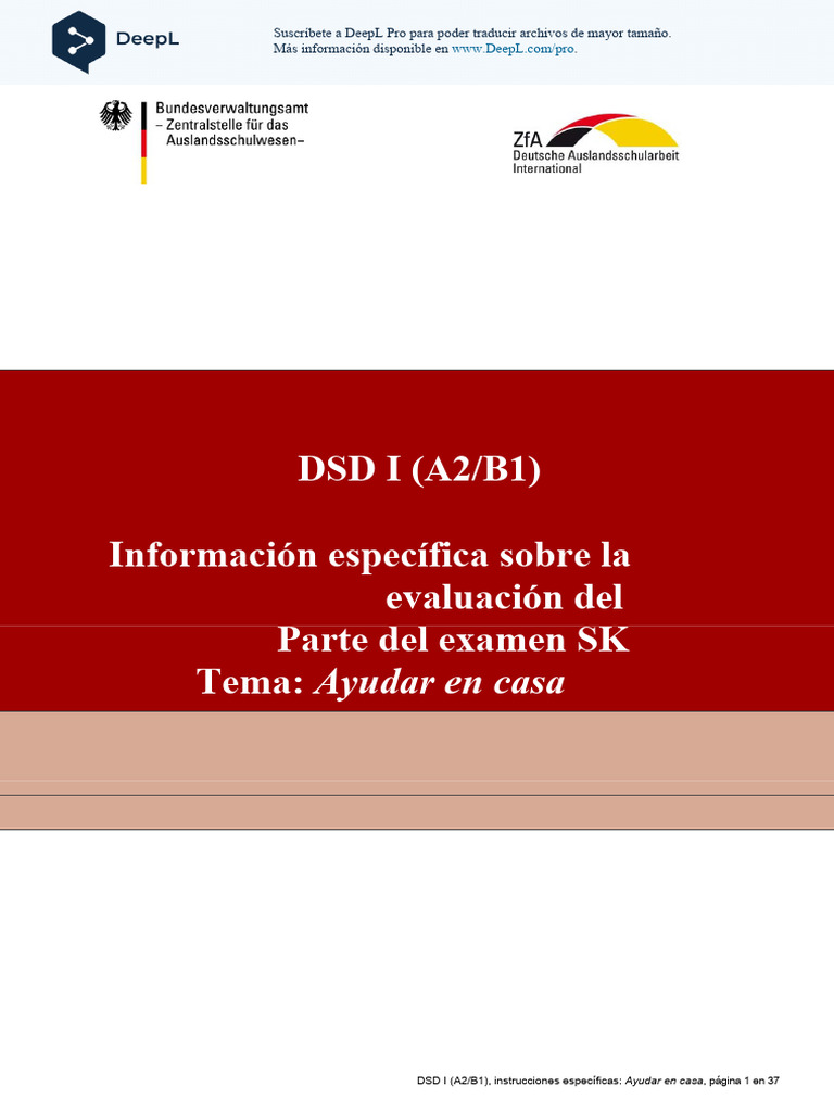 DSD - I - SK - Spezifische - Hinweise - Zuhause - Mithelfen Es | PDF | Léxico | Sintaxis