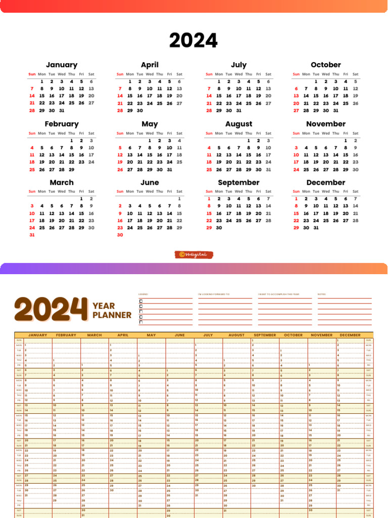 2024 Schedule Planner by SSD | PDF