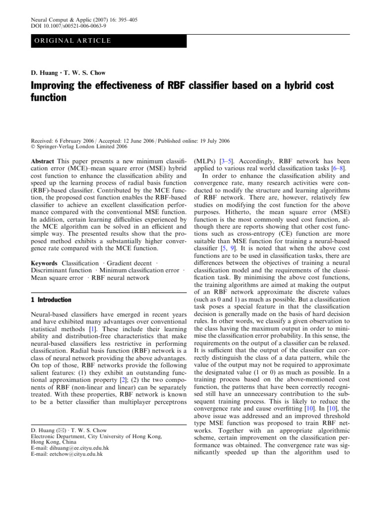7 - Improving The Effectiveness of RBF Classifier Based On A Hybrid Cost | PDF | Statistical ...