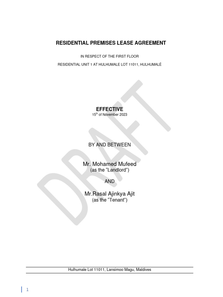 First Floor Draft | PDF | Leasehold Estate | Landlord