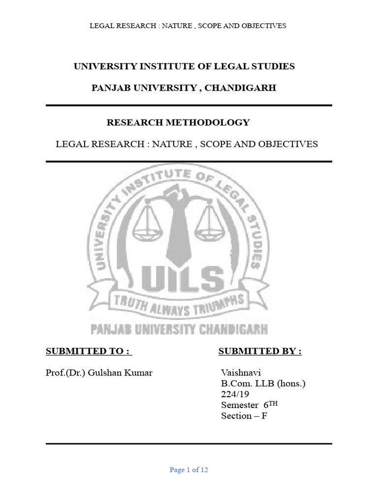 RM Project PDF 1 | PDF | Common Law | Science