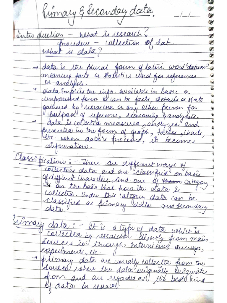 Sources of Primary N Sec Data | PDF