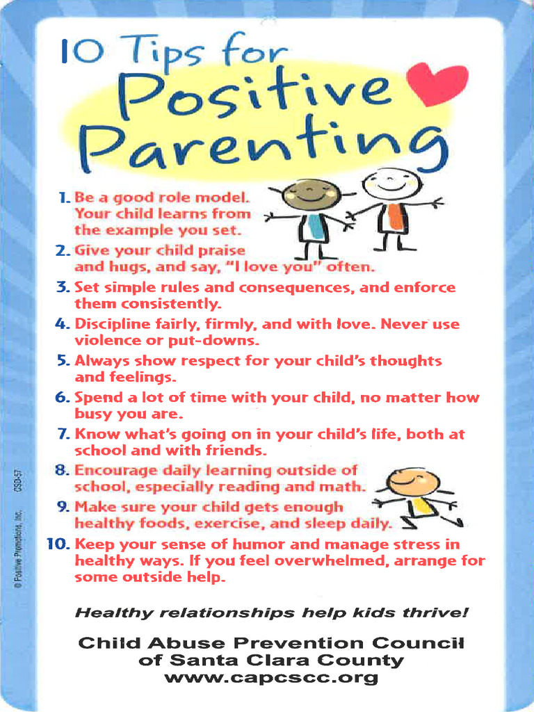 10 Tips For Positive Parenting | PDF