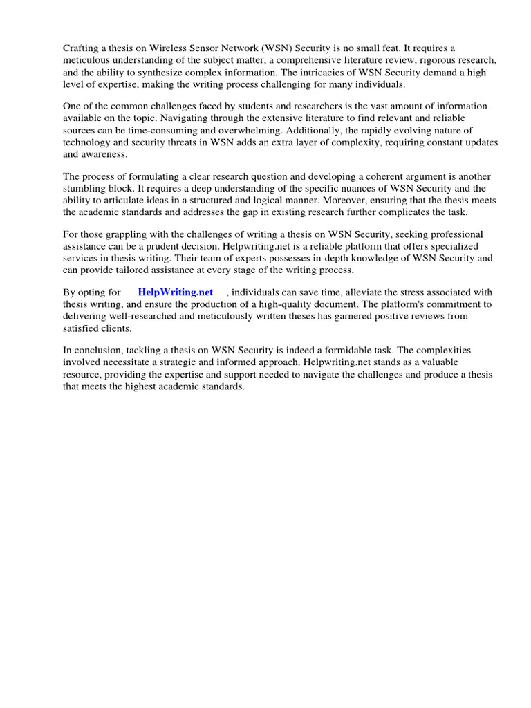 Thesis Wsn Security Pdf Wireless Sensor Network Computer Network