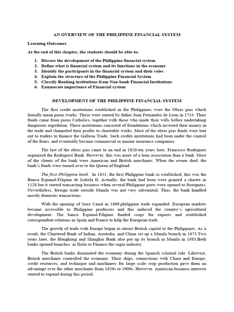 Chapter-1-Overview-of-Philippine-Financial-System | PDF | Loans ...
