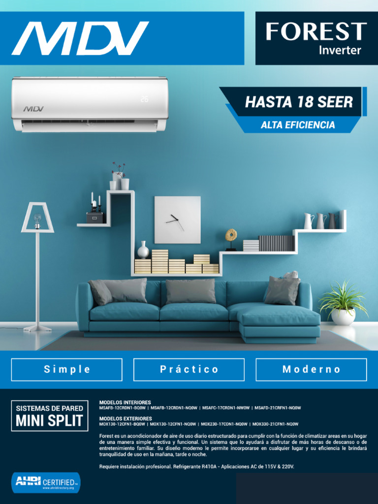 MDV- MINI SPLIT SEER 18-2 | PDF