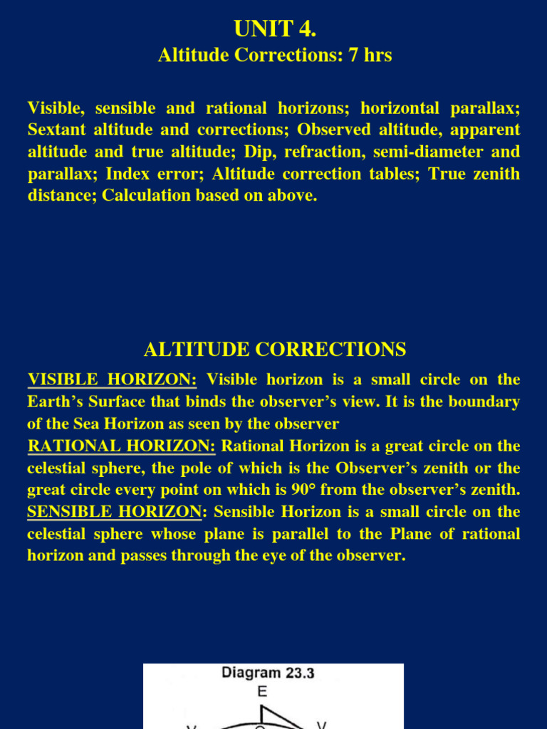Altitude Corrections | PDF | Horizon | Elementary Geometry