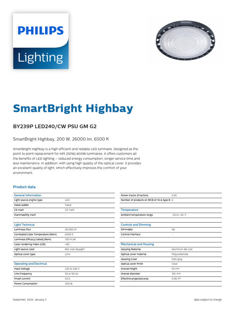 By239p Led240 CW Psu GM G2 | PDF | Lighting | Light Emitting Diode