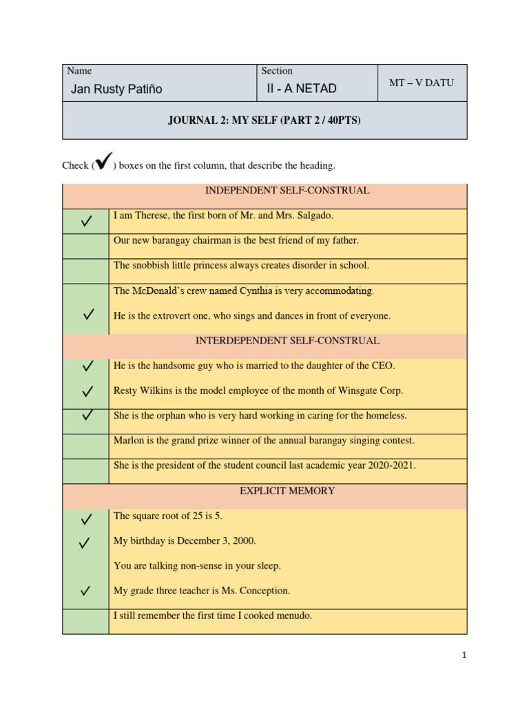 Self-Construal and Memory Insights | PDF