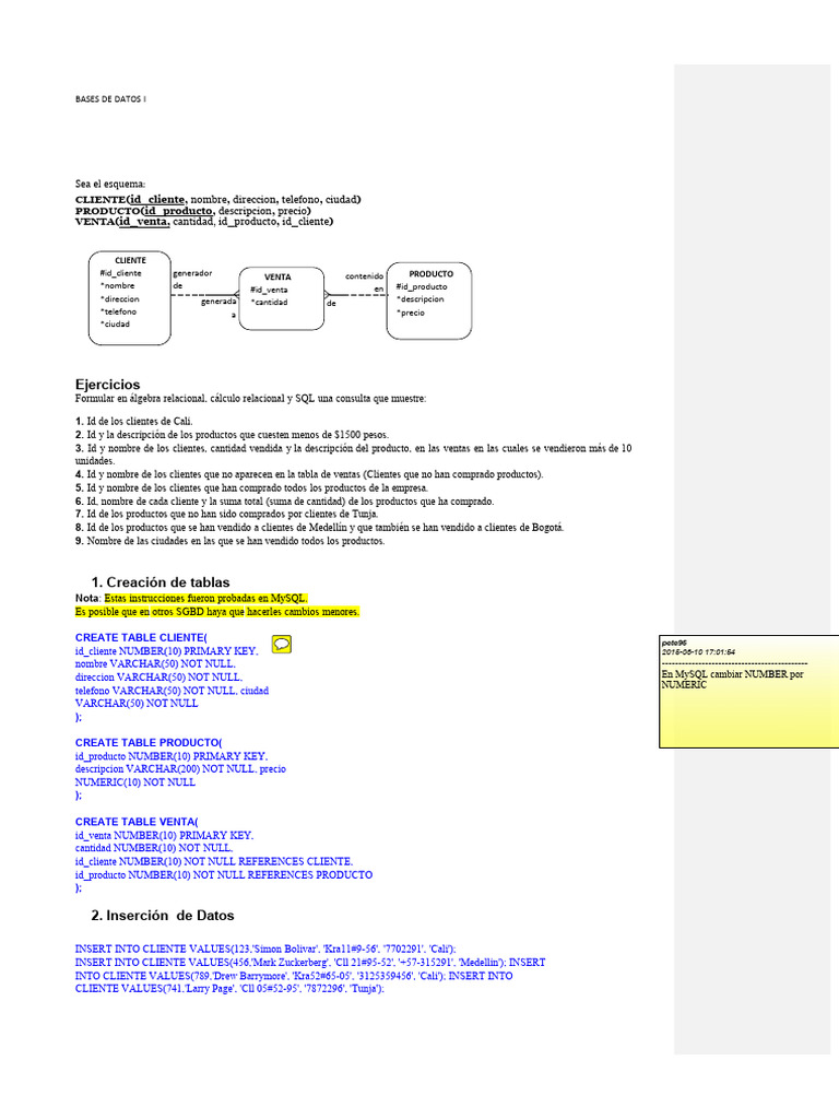 Taller | PDF | SQL | Mi sql