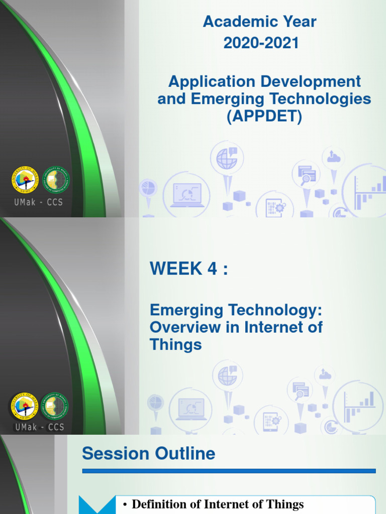 WEEK 4. INTRODUCTION TO EMERGING TECHNOLOGIES Overview of IoT | PDF ...