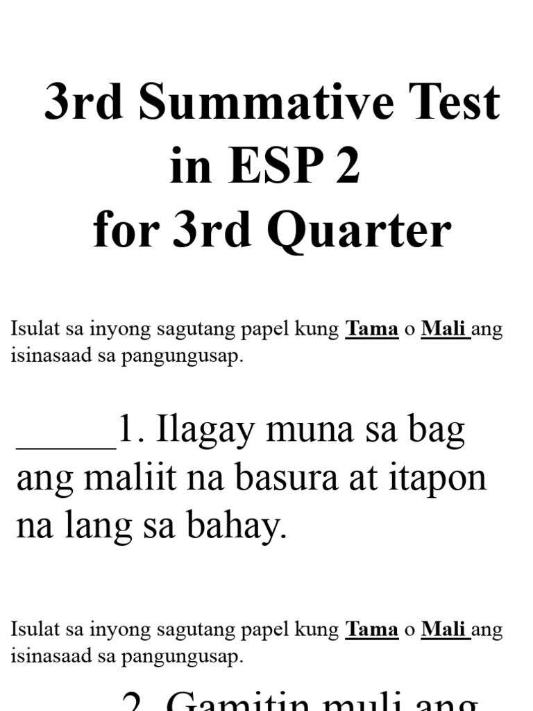 ESP-3RD-SUM-Q3 | PDF