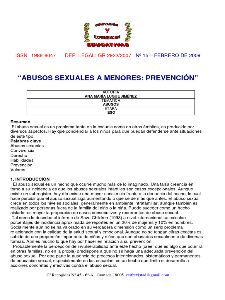 Ana Maria - Luque - 2 | Descargar gratis PDF | Abuso sexual | Abuso ...