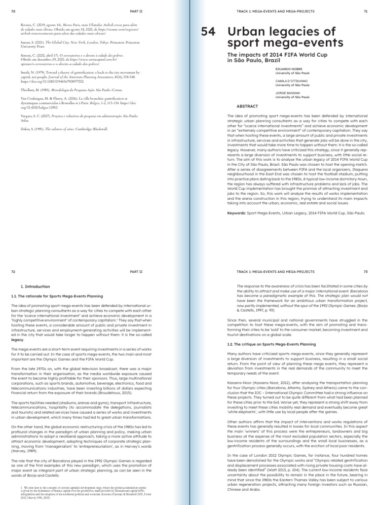 Urban Legacies of Sport Mega-Events: The Impacts of 2014 FIFA World Cup ...