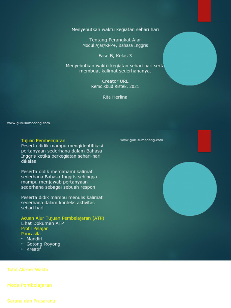 Menyebutkan Waktu Kegiatan Seharihari All | PDF