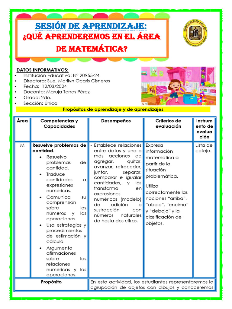 2° Sesión Día 12 Mat Qué Aprenderemos en El Área de Matemática | PDF ...