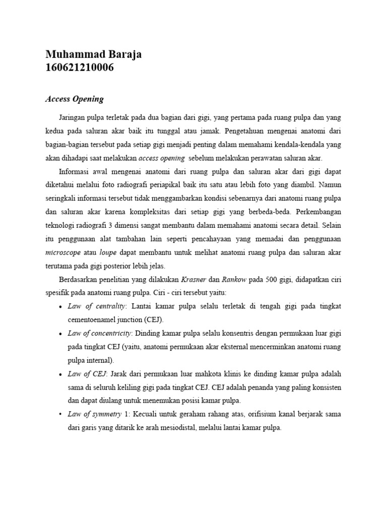 Muhammad Baraja - 160621210006 Access Opening | PDF