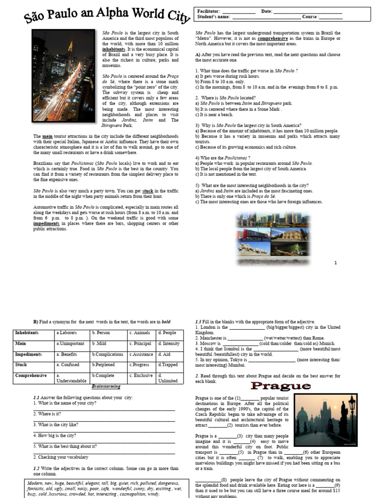 Reading and Writing Discover Sao Paulo Praguenew y Reading ...