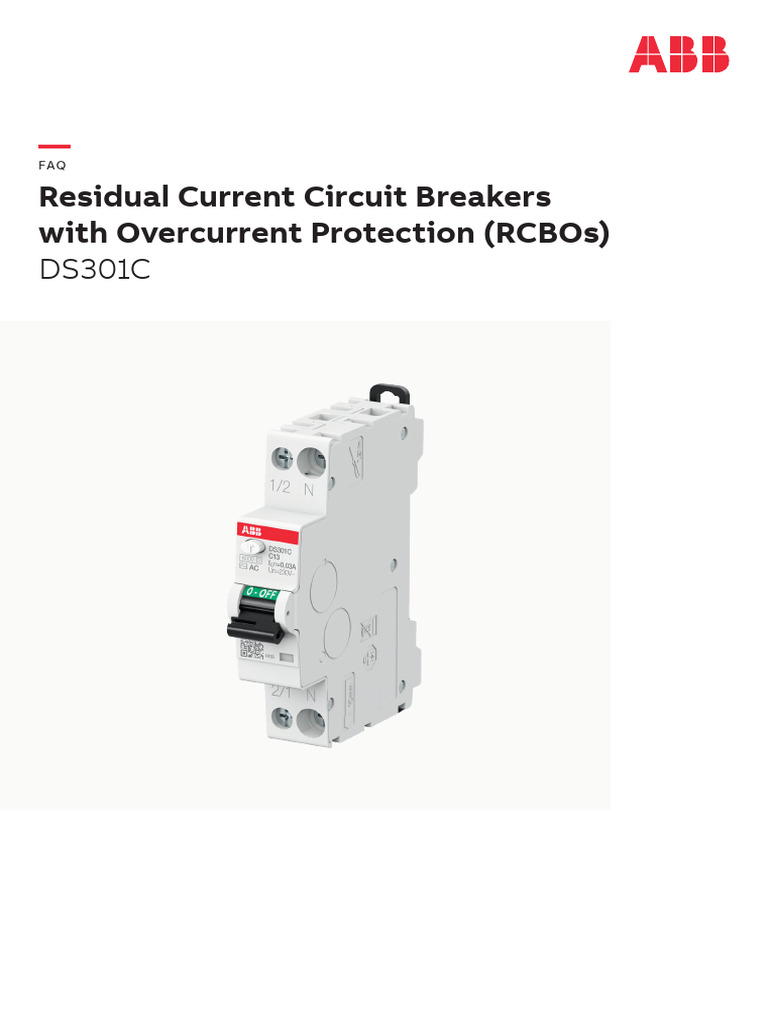 ABB - FAQ RCBO DS301C - A4 - Jul22 | PDF | Relay | Equipment