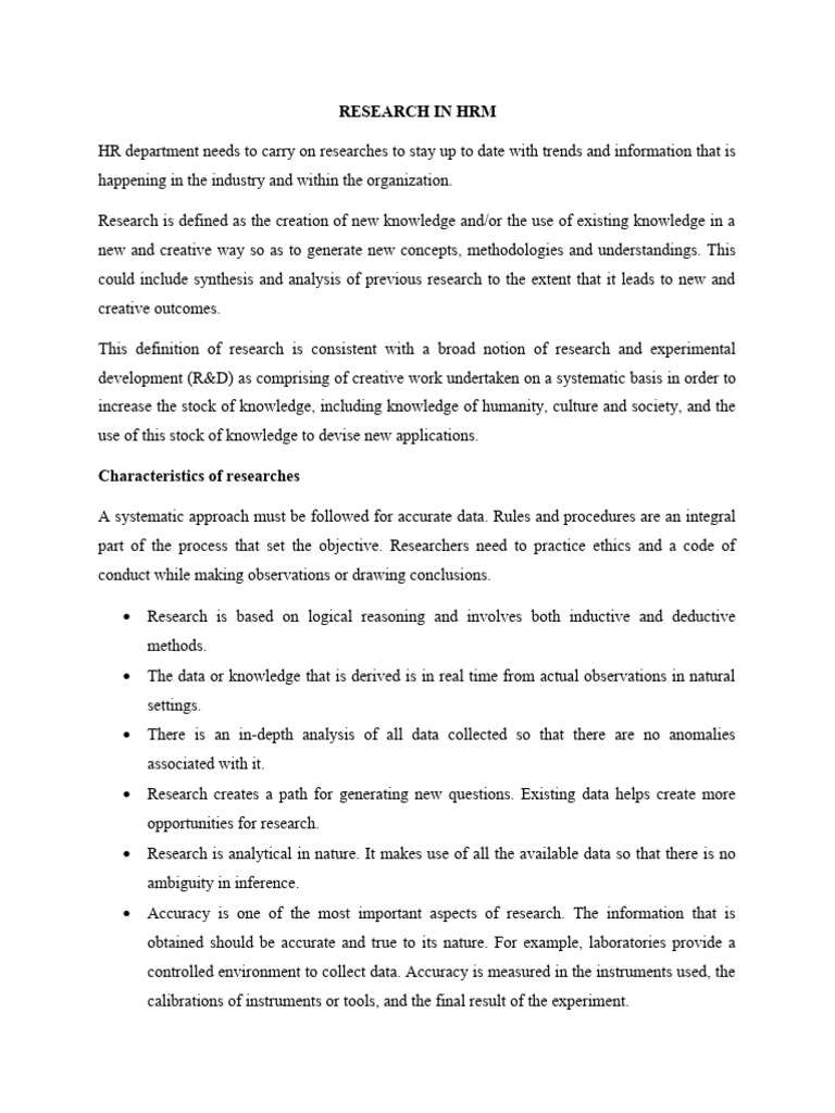 Research in HRM | PDF | Statistics | Methodology
