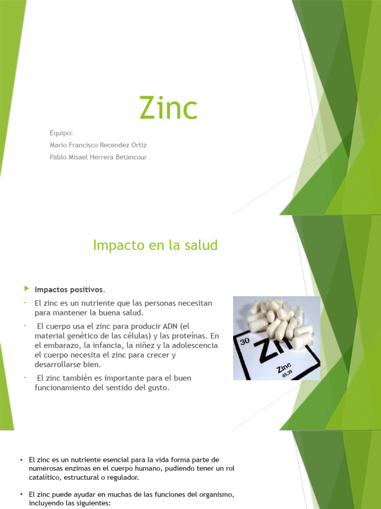 Beneficios y riesgos del zinc | PDF | Zinc | Agua