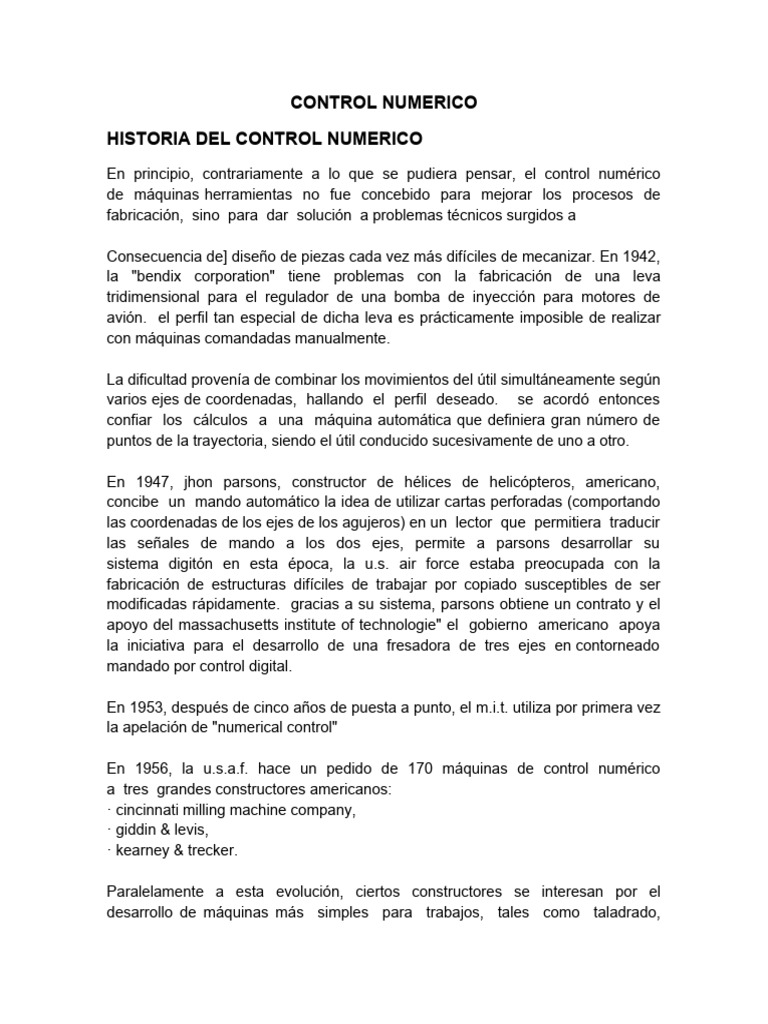 Control Numerico | PDF | Control numerico | Mecanizado