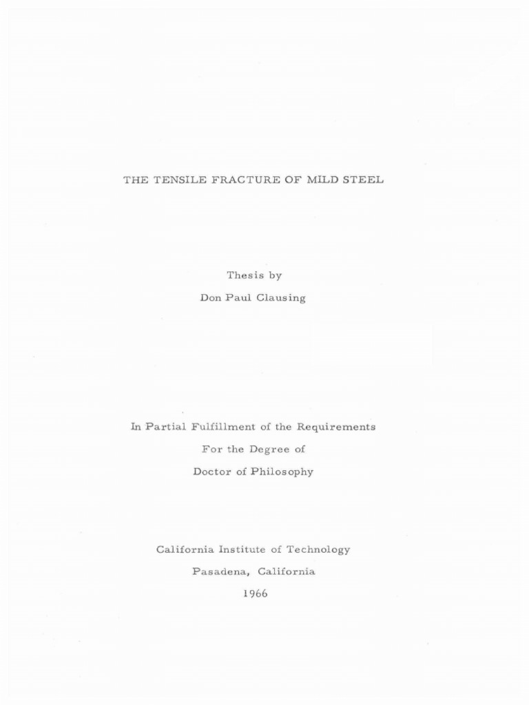Tensile Fracture Thesis | PDF | Fracture Mechanics | Fracture