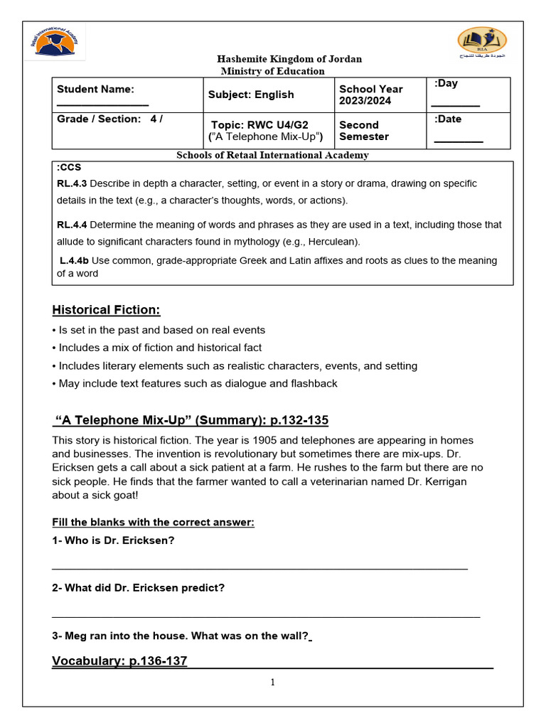 A Telephone Mix-Up Summary | PDF