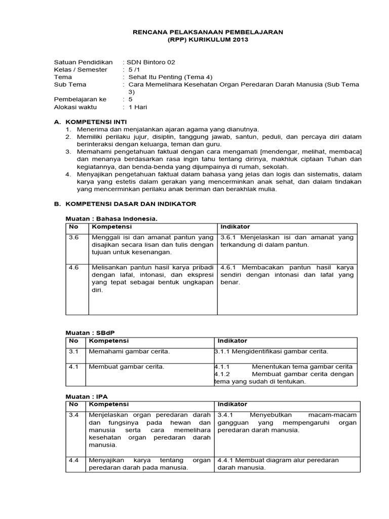 RPP Kelas V Menggunakan Video Pembelajaran | PDF
