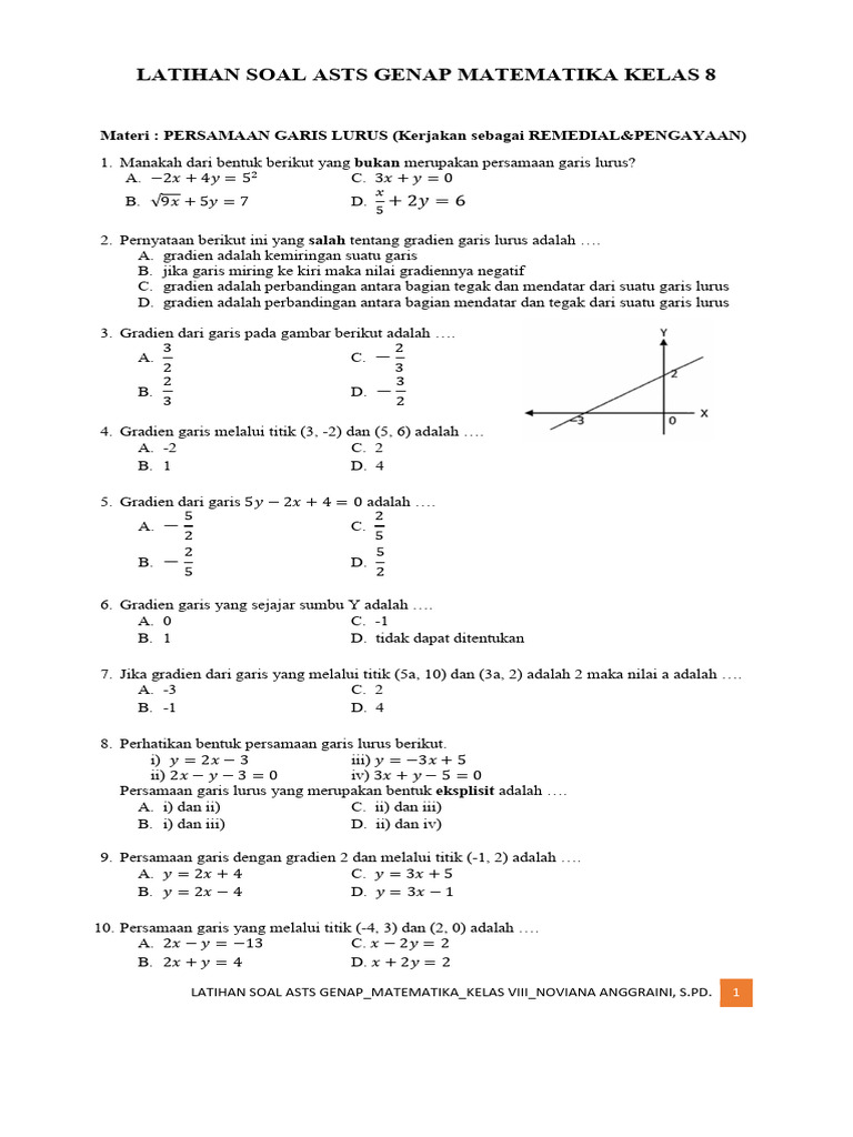 Latihan Soal ASTS MTK 8 | PDF