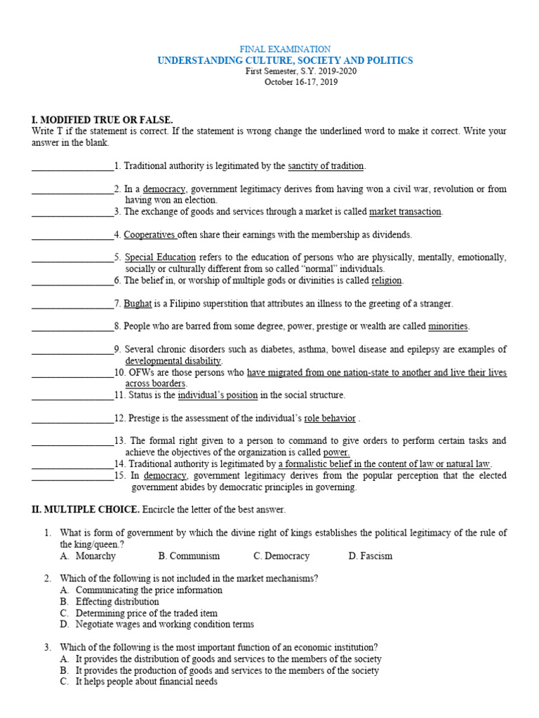 FINAL EXAM_UCSP | PDF | Karma | Soul