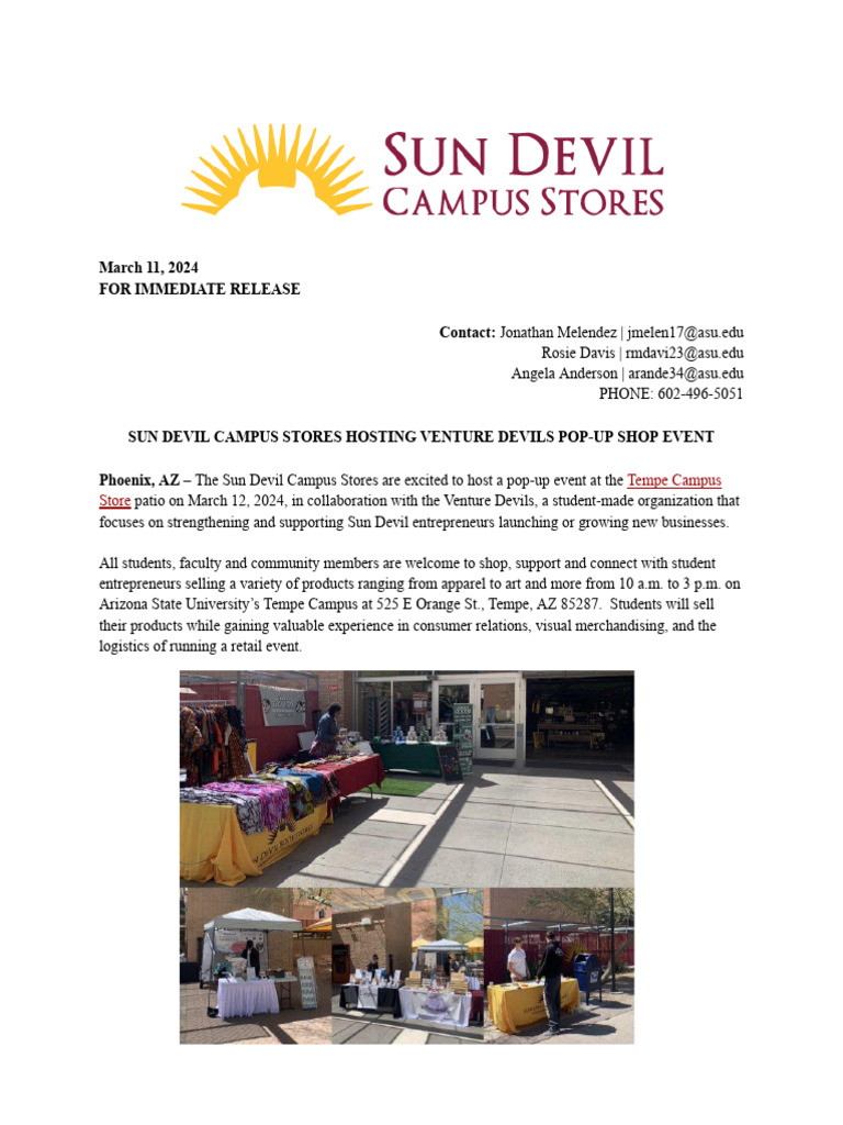 Venture Devils Press Release | PDF | Arizona State University ...