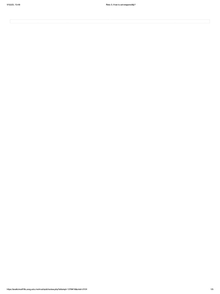 Reto 3. How To Act Responsibly - Respuestas Nuevo | PDF