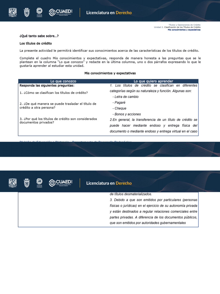 Cuadro CQ U2 | PDF | Instrumento negociable