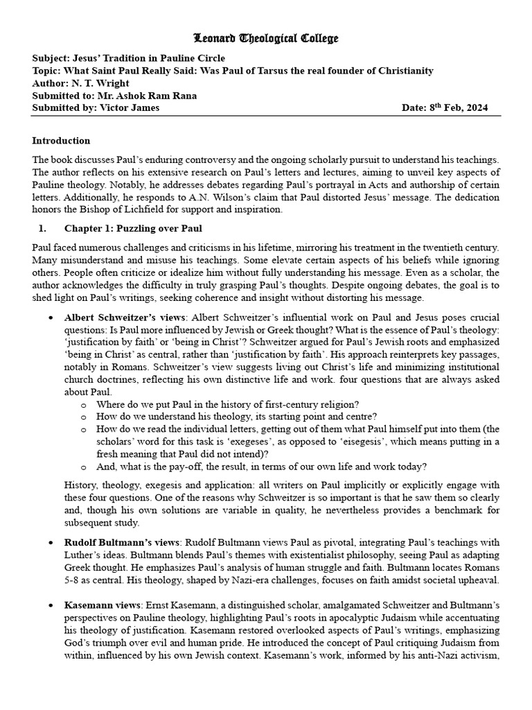 What Saint Paul Really Said Was Paul of Tarsus The Real Founder of Christianity - Book Review by ...