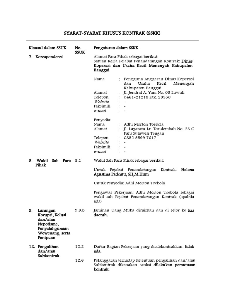 SSKK Jasa Konsultan Perencanaan | PDF | Pengelolaan Keuangan & Uang