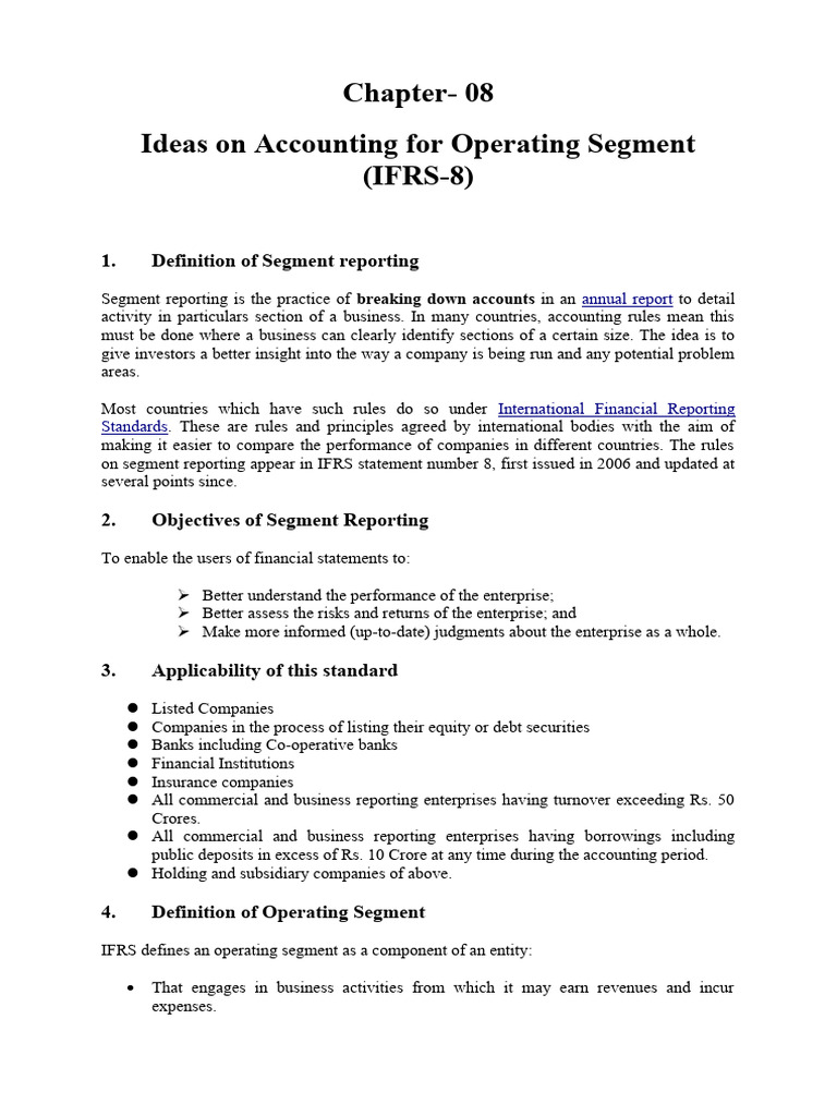 Chapter-08-Ideas On Operating Segments | PDF | Revenue | Financial Statement