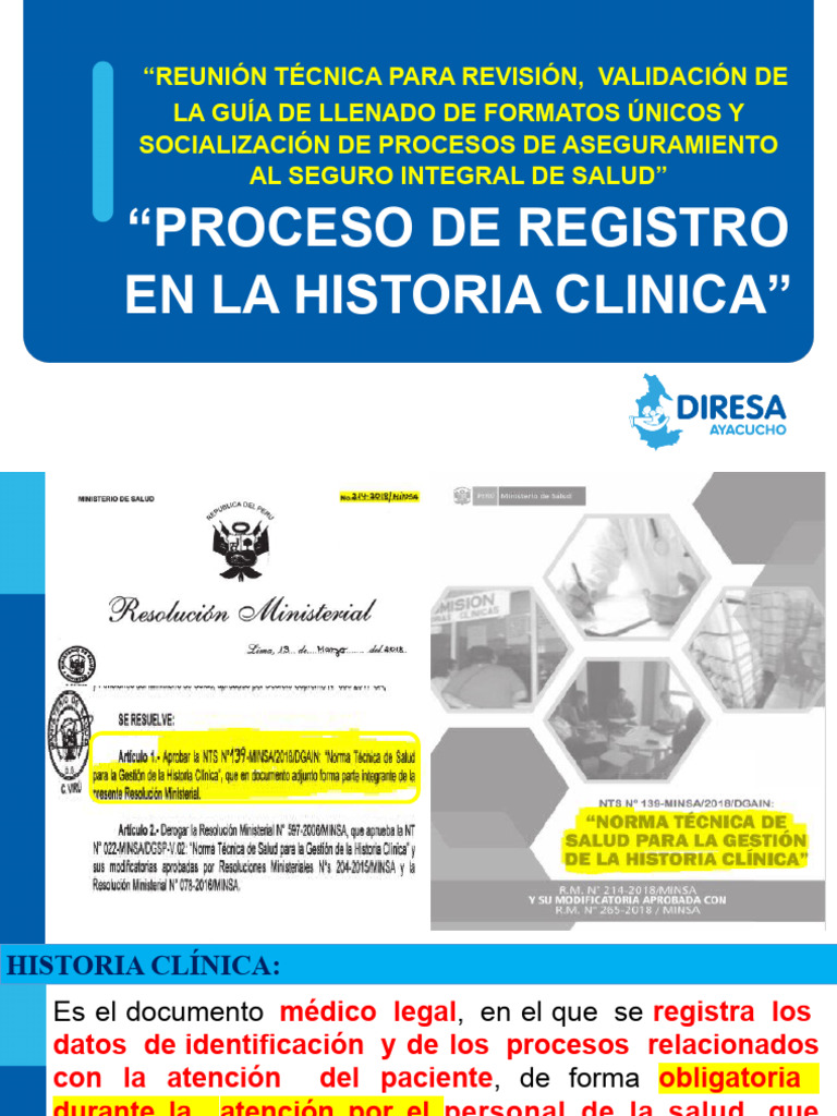 Gestión y Estructura de la Historia Clínica | PDF | Historial médico ...
