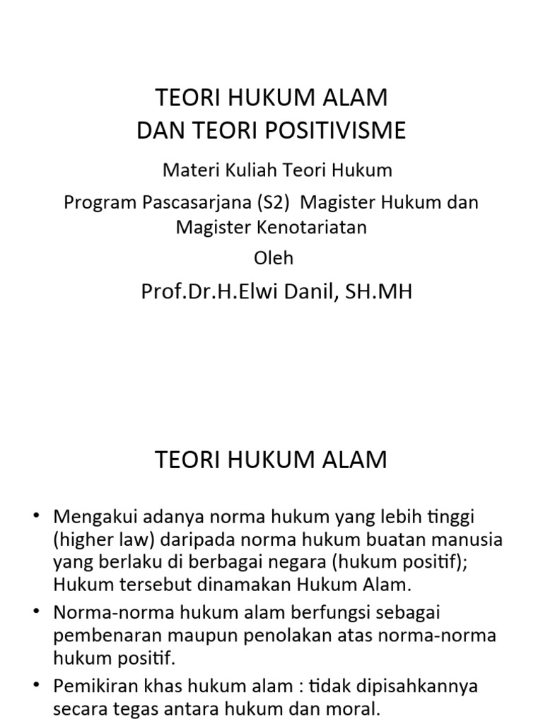 Teori Hukum Alam Dan Positivisme | PDF | Ilmu Sosial