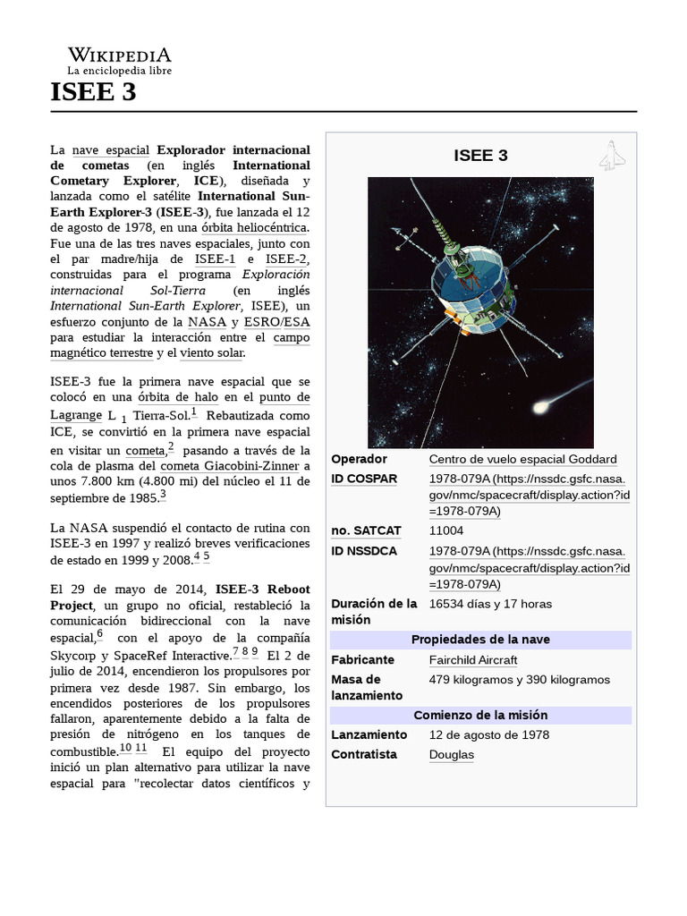 Isee 3 | Descargar gratis PDF | Programa espacial de los Estados Unidos | Agencias espaciales