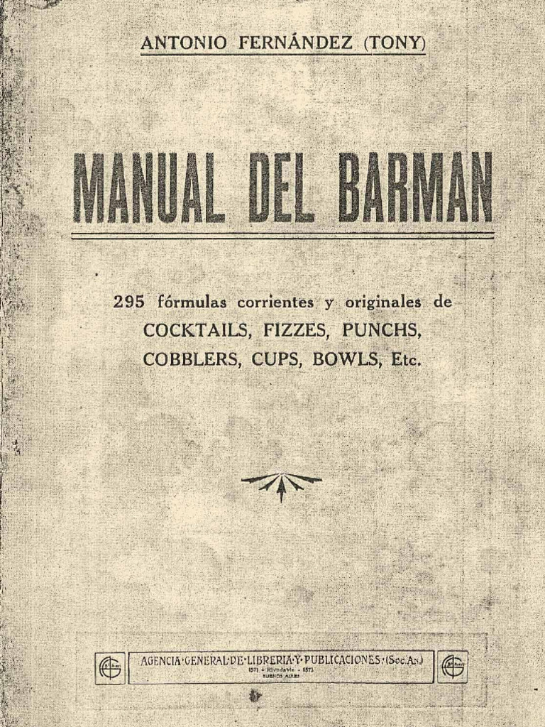 Manual Del Barman Autor Antonio Fernández | PDF