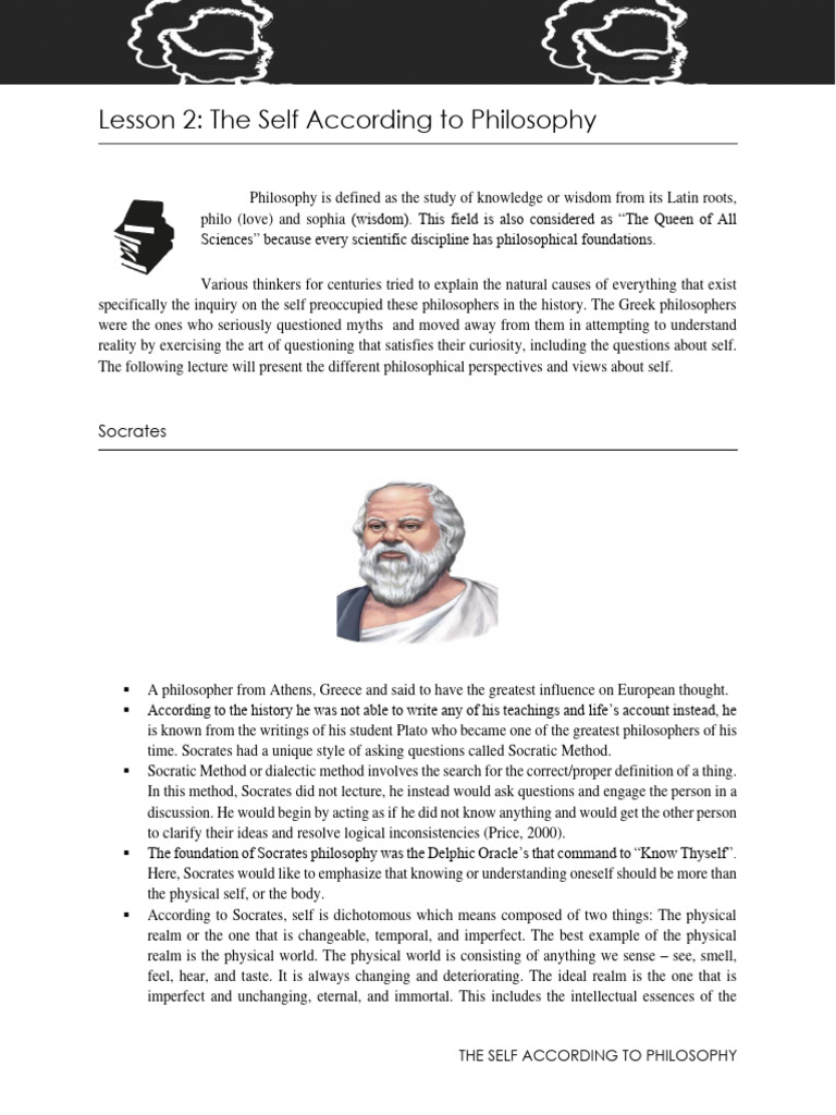 Lesson 2 Understanding The Self The Self According To Philosophy | PDF ...