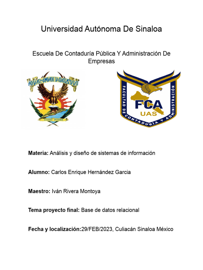 Adsi-7 Carloshernandez | PDF | Bases de datos | Base de datos relacional