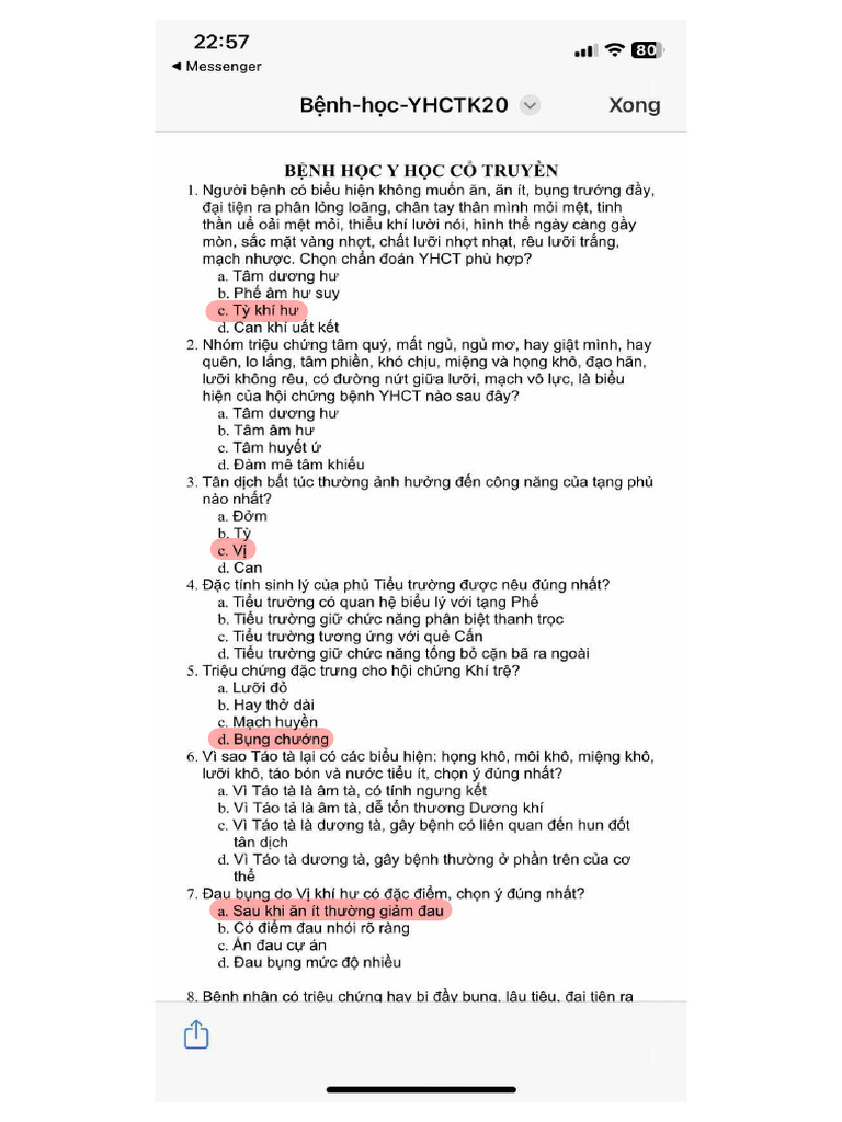 Đề Bệnh học YHCT | PDF