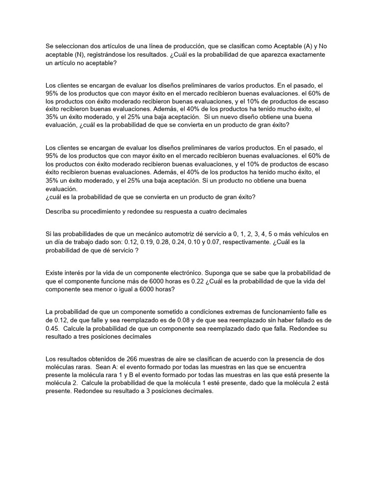 Tarea modulo 1 - intento 2 (2) | PDF | Probabilidad Tarea modulo 1 - intento 2 (2) | PDF | Probabilidad