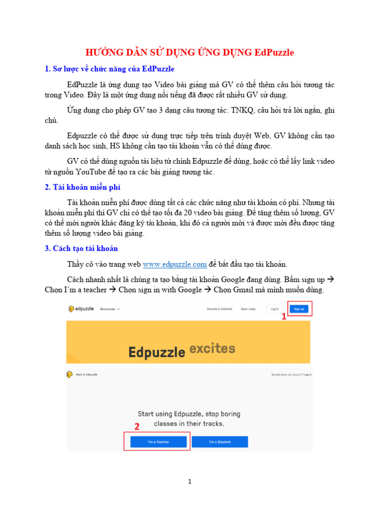 Huong Dan Su Dung EdPuzzle | PDF
