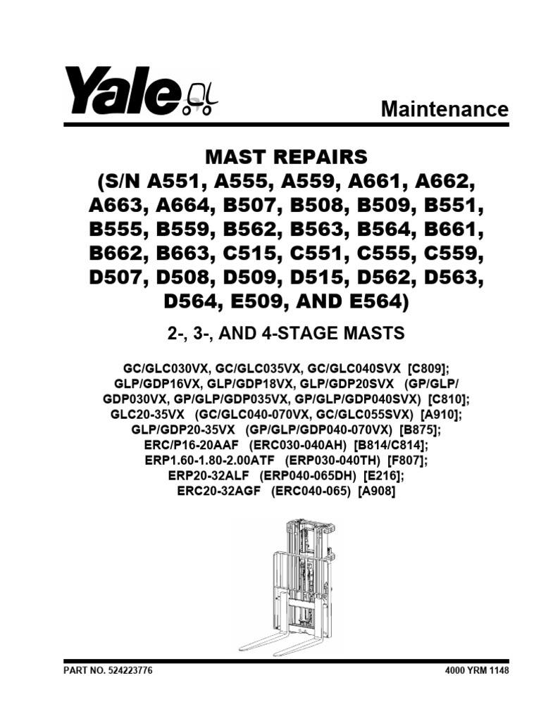 Maintenance 2 3 And 4 Stage Masts PDF Elevator Forklift
