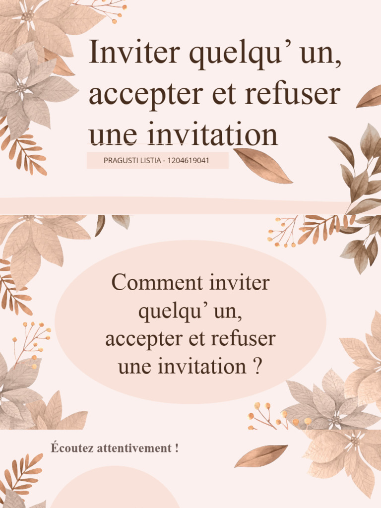 Accepter Et Refuser Un Invitation | PDF